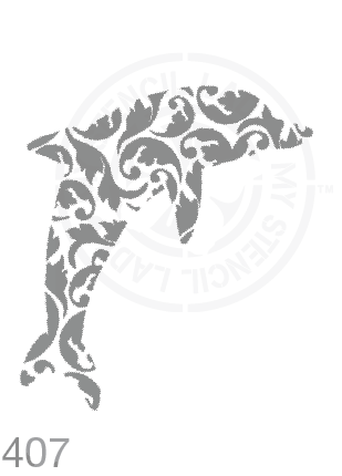 dolphin wall stencil