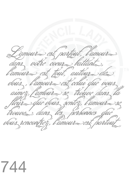 French Word Stencils FRENCH SCRIPT Wall And Furniture Stencil